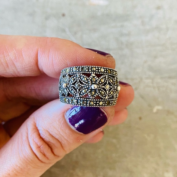 Artisan | Jewelry | Artisan Vintage Sterling Silver Marcasite Ring ...